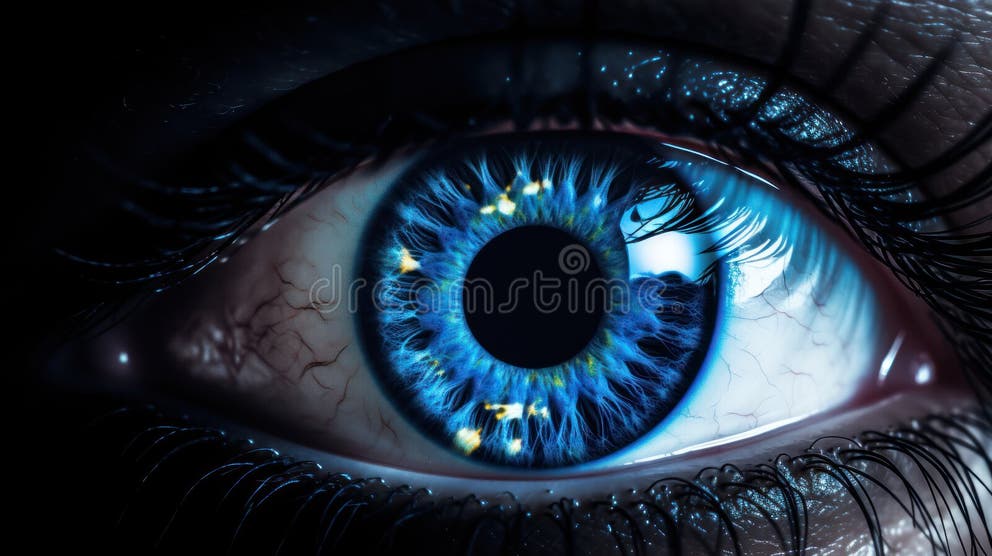 Abstract Blue Eye with Space Stock Illustration - Illustration of space ...