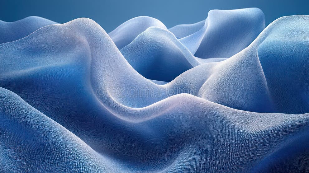 Abstract Blue Fabric Drape Artwork Stock Illustration - Illustration of ...