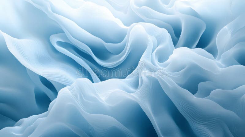 Abstract Blue Fabric Draped in Smooth Waves Stock Illustration ...