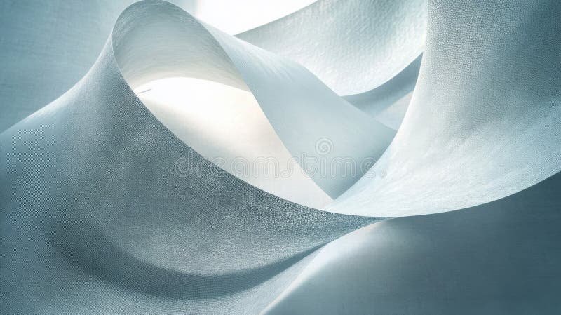 Abstract Blue Fabric Swirls and Curves Stock Illustration ...