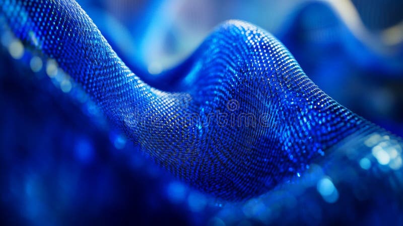 Abstract Blue Fabric Texture with Wave Pattern Stock Illustration ...