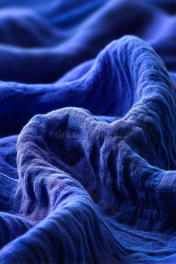 Abstract Blue Fabric Texture with Wave Pattern Stock Illustration ...