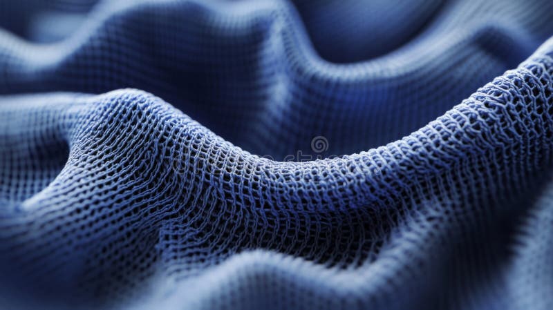 Abstract Blue Fabric Texture Waves and Curves Stock Illustration ...
