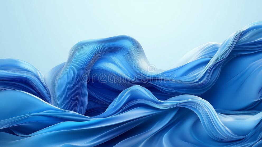Abstract Blue Fabric Wave Background Stock Illustration - Illustration ...