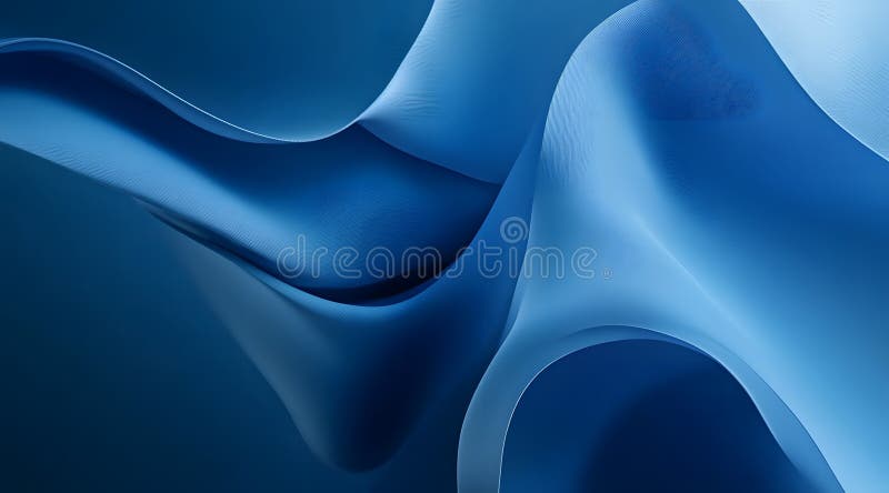 Abstract Blue Fabric Waves with Smooth Flowing Texture Modern 3D Design ...