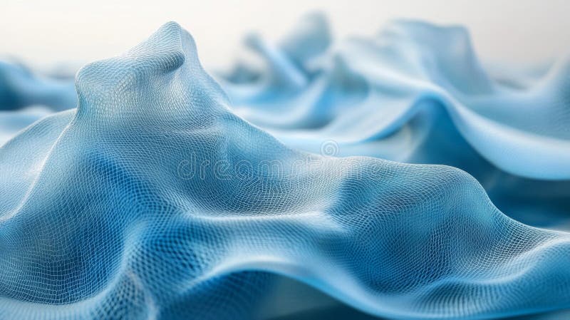 Abstract Blue Fabric Waves Textured Surface Stock Illustration ...