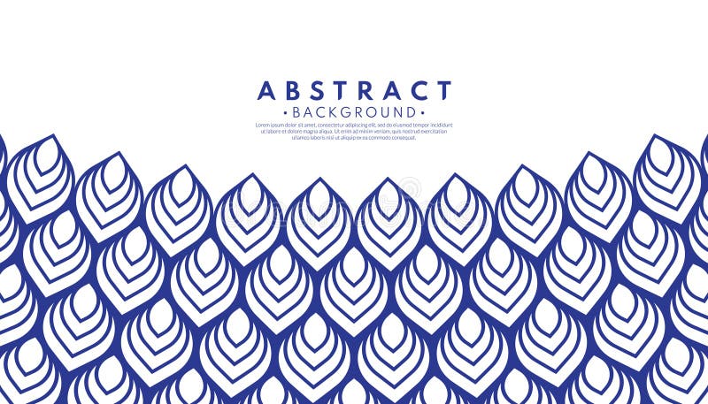 Abstract Blue Feather Pattern Background. Ink Line Style. Vector ...