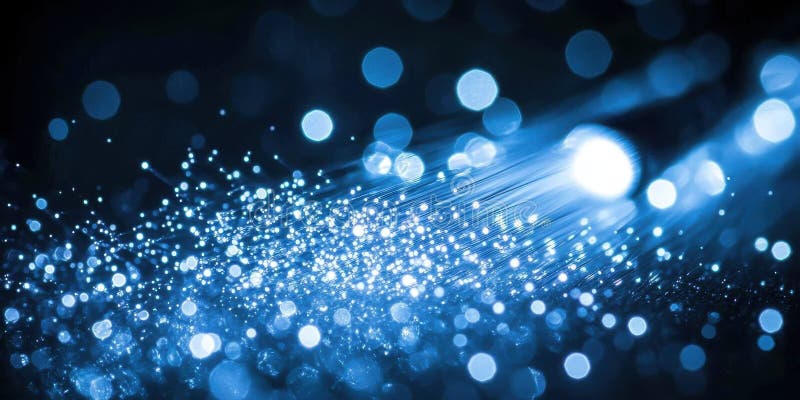 Abstract Blue Fiber Optics Light Network Technology Background Web Data ...