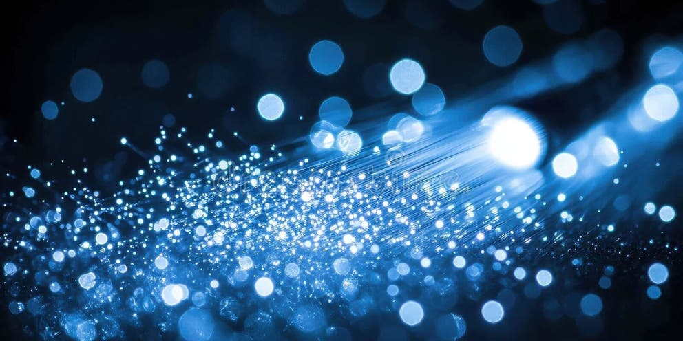 Abstract Blue Fiber Optics Light Network Technology Background Web Data ...