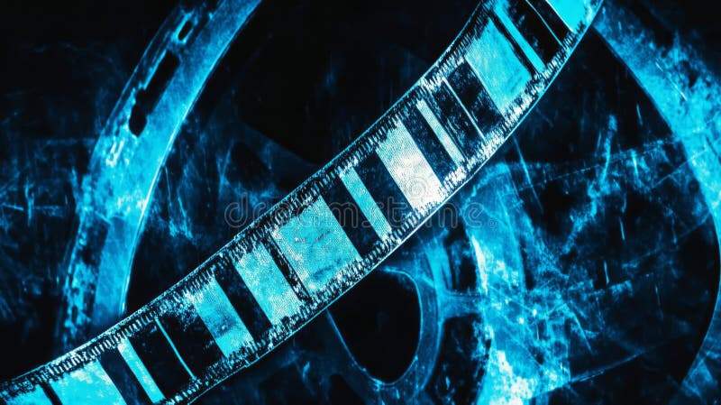 Abstract Blue Film Reel Texture Background Stock Illustration ...