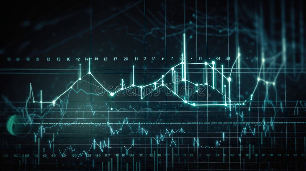 Abstract Blue Financial Data Graph with Fluctuating Lines Stock Photo ...
