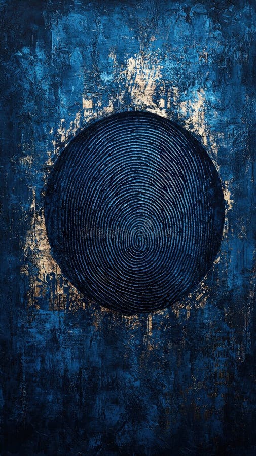 Abstract Blue Fingerprint Texture in Grungy, Artistic Style Stock Photo ...