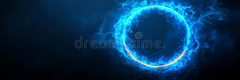 Abstract Blue Fire Ring, Energy Background, Flame Circle, Abstract ...