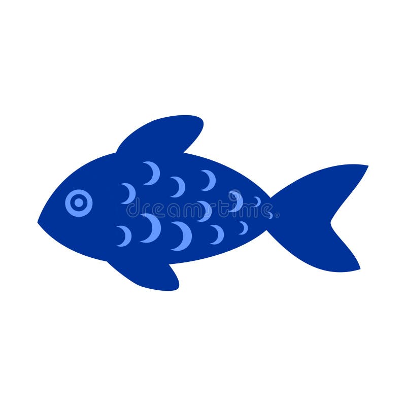 Abstract Blue Fish Icon Vector Illustration Stock Vector - Illustration ...