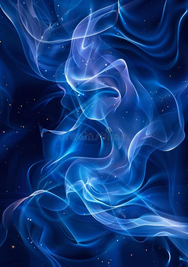 Abstract Blue Flame Art Generated Using AI. Stock Illustration ...
