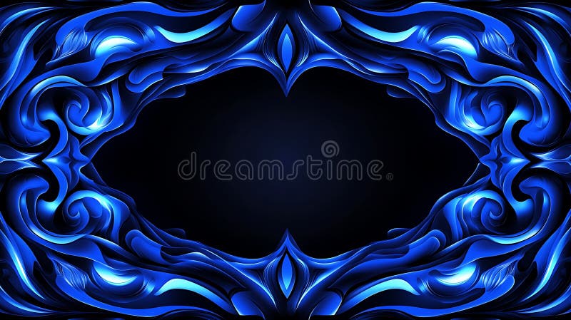 Abstract Blue Flame Frame stock image. Image of creative - 379744369