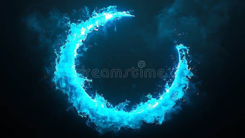 Abstract Blue Flame Ring Digital Artwork Stock Image - Image of ...