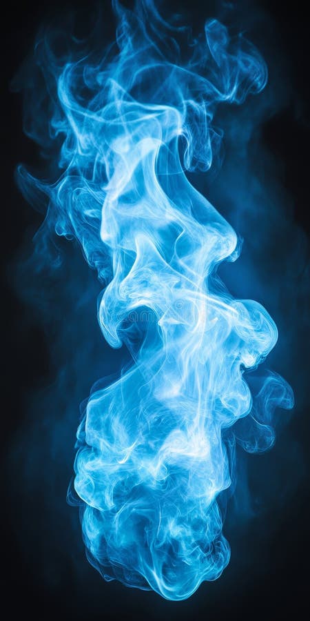 Abstract Blue Flame and Smoke on a Black Background. Creativity ...