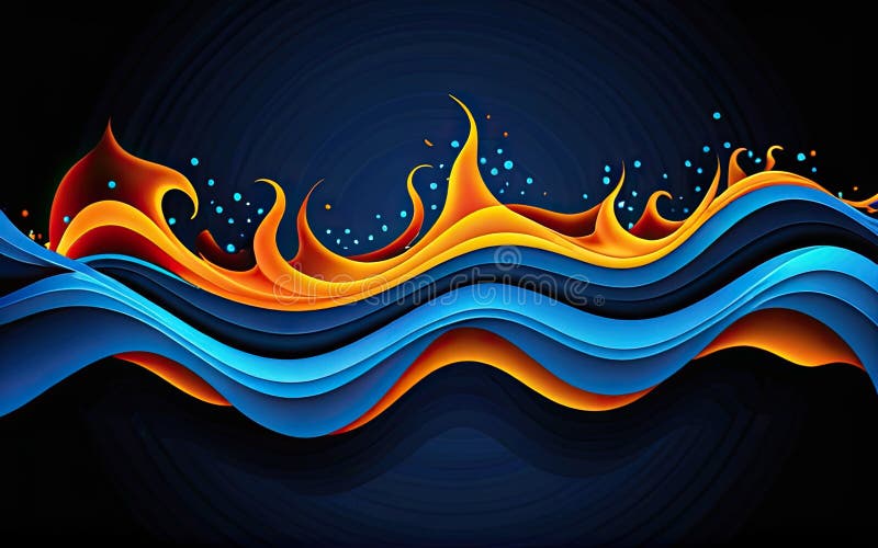 Abstract Blue Flame Waves Background. an Abstract Blue Flame Waves ...