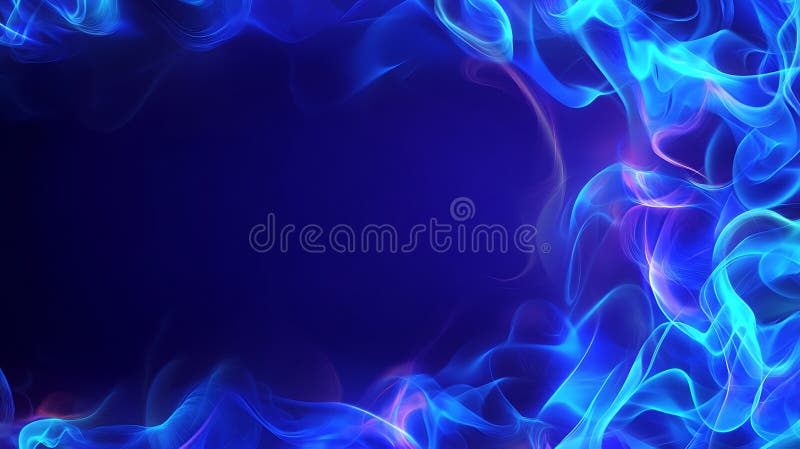 Abstract blue flames frame stock image. Image of frame - 379744389