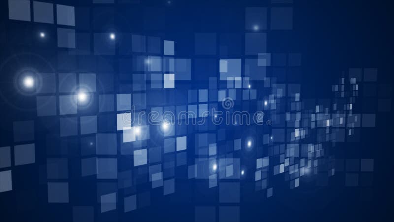 Abstract Blue Flashing Rectangle Grid Flowing Perspective Background ...