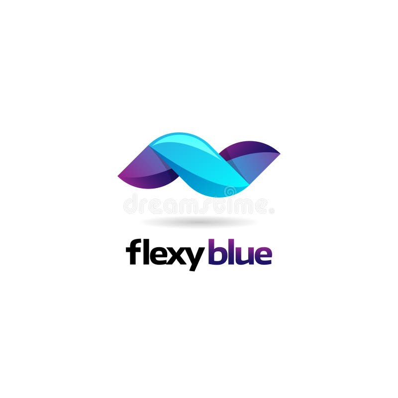 Abstract Blue Flexible Dynamic Logo Sign Symbol Icon Stock Illustration ...