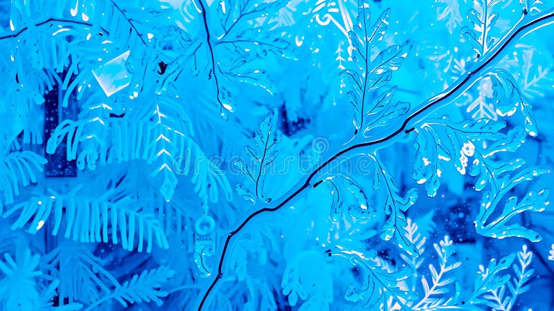 Abstract Blue Floral Pattern, Intricate Branch Design with Delicate ...