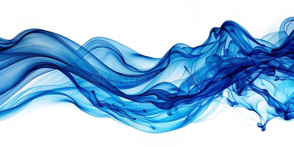 Abstract Blue Flow Digital Ink, Wave Composition Stock Illustration ...