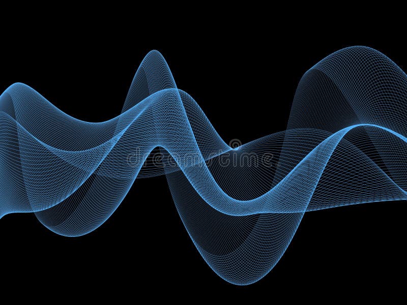 Abstract Blue Flow Grid Wave Background Stock Illustration ...