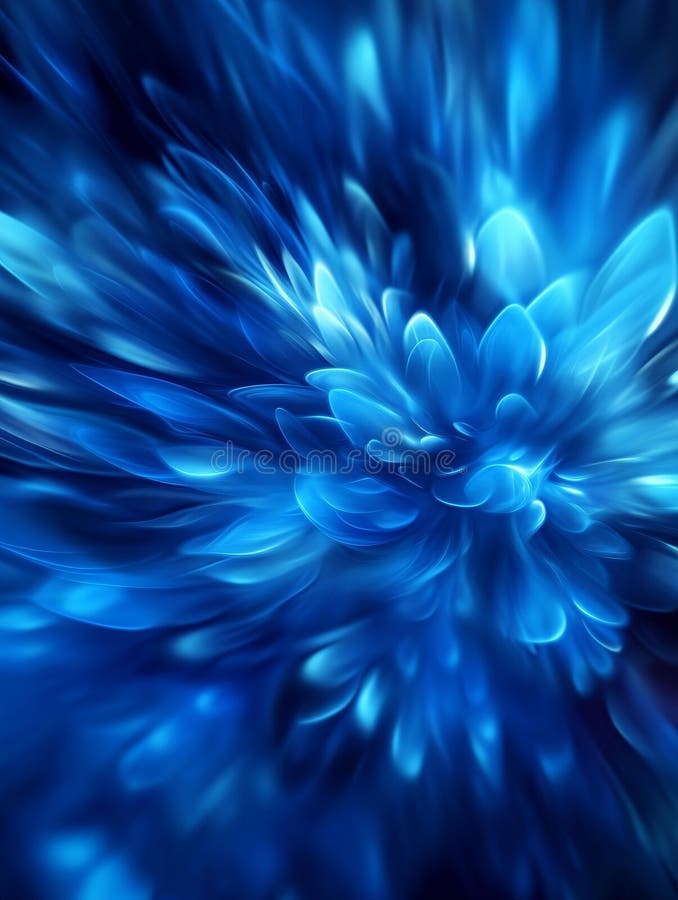 Abstract Blue Flower Burst Background with Grainy Noise Representing ...