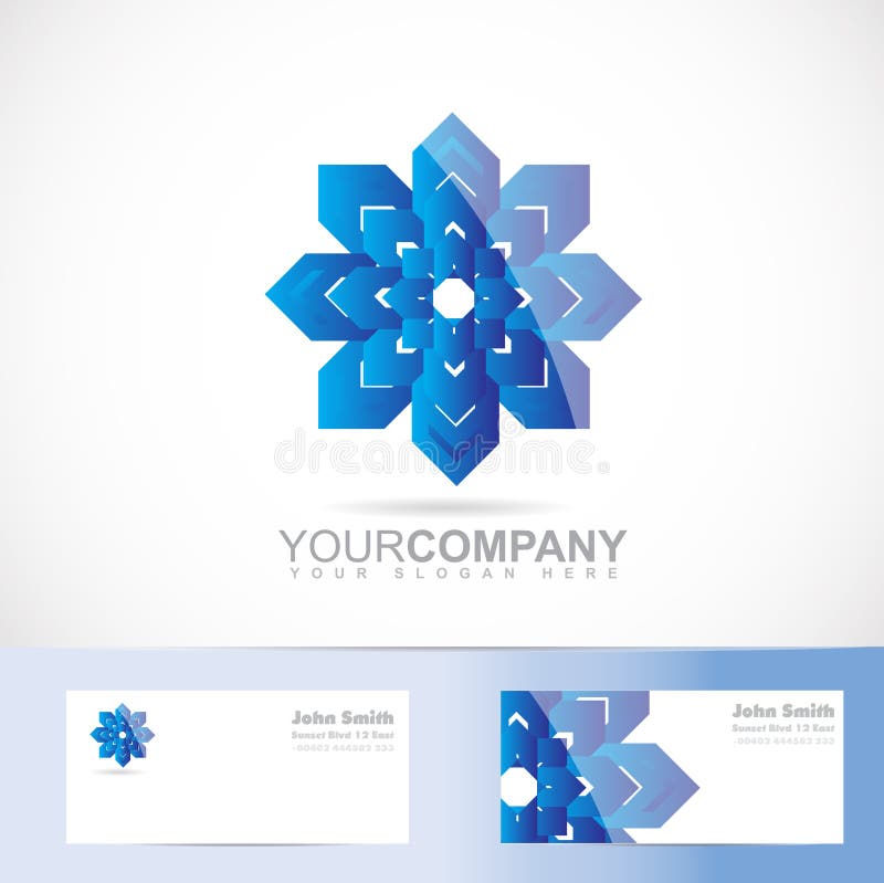 Abstract blue flower logo stock vector. Illustration of corporate ...