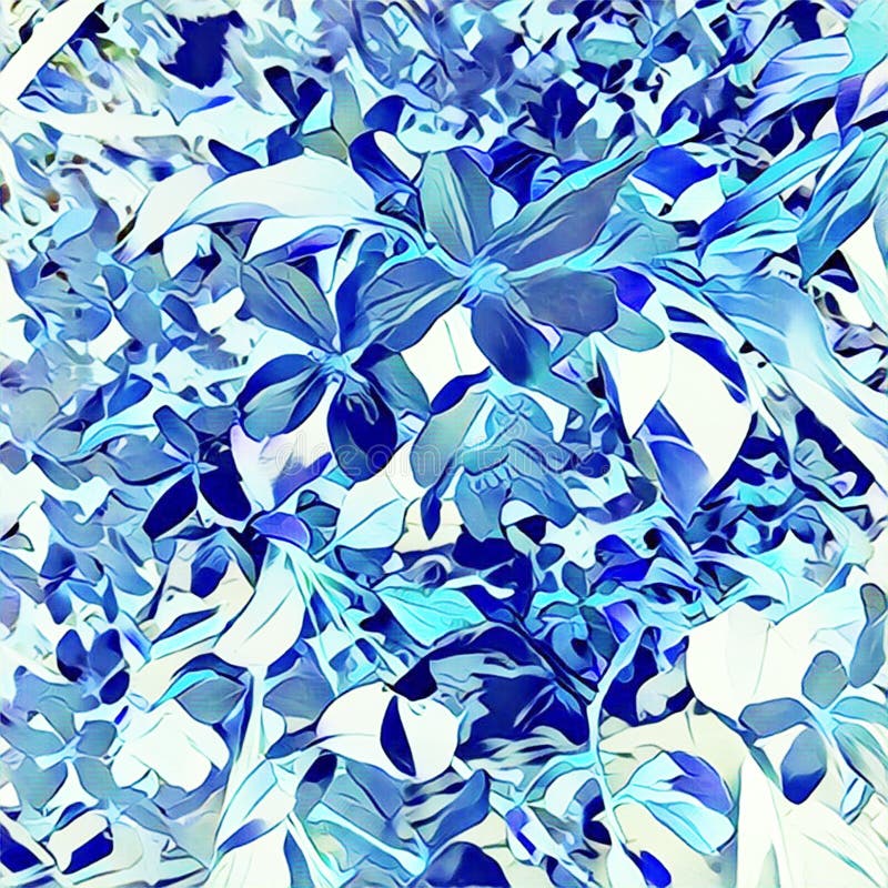 Abstract blue flowers stock illustration. Illustration of dewdrops ...