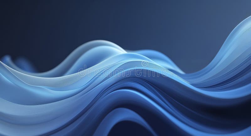 Abstract Blue Flowing Curves Background Illuminated Tranquil Digital ...