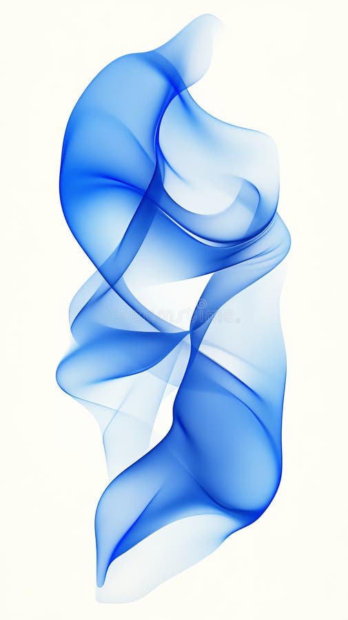 Abstract Blue Flowing Ribbons on White Background Stock Photo - Image ...