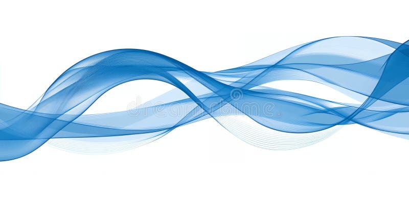 Abstract Blue Flowing Wave Design Smooth Elegant Swirls on White ...