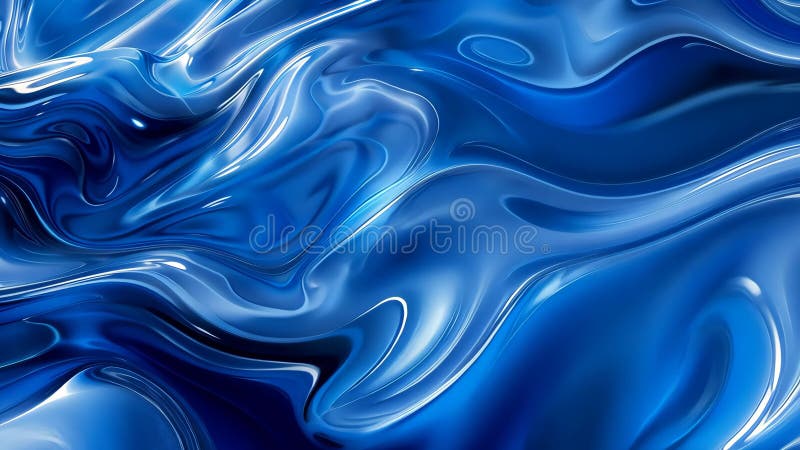 Abstract Blue Fluid Art with Glossy Texture Stock Footage - Video of ...