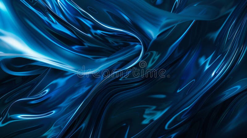 Abstract Blue Fluid Art, Liquid Wave Pattern. Modern Digital Design ...