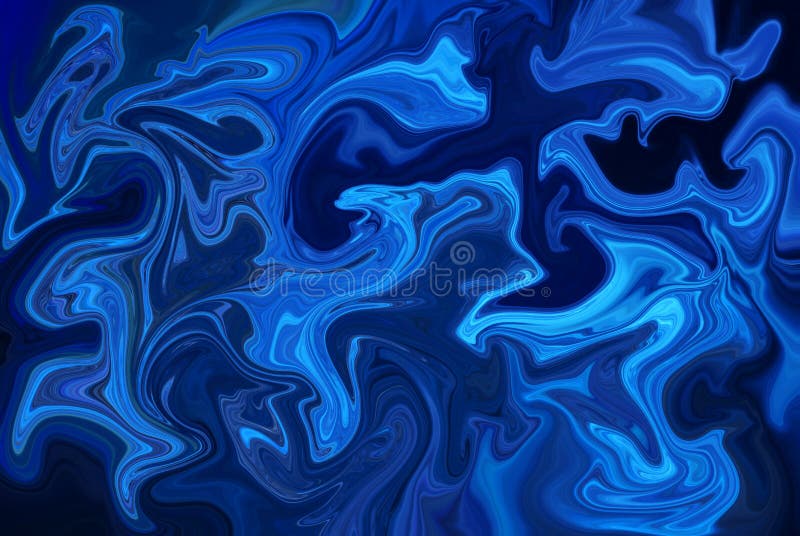Abstract Blue Fluid Waves Background Stock Illustration - Illustration ...