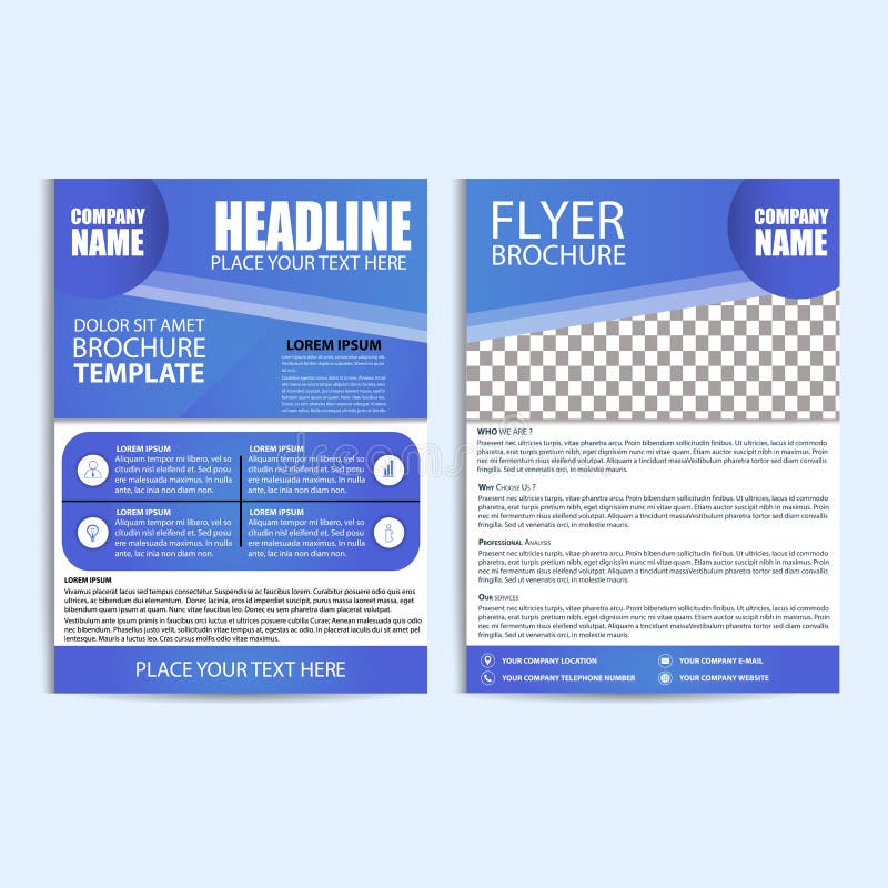 Abstract Blue Flyer Design Template with Blue Background Stock Vector ...