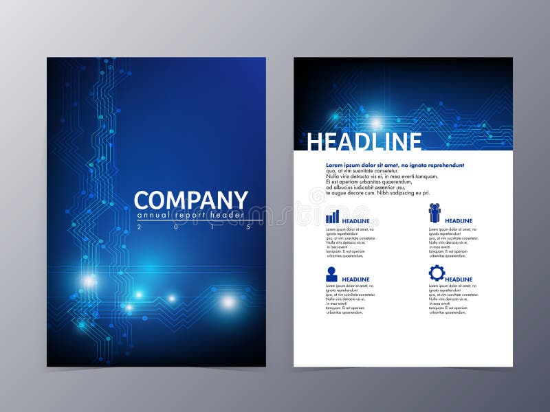 Abstract Blue Flyer Design Template Vector A4 Stock Vector ...