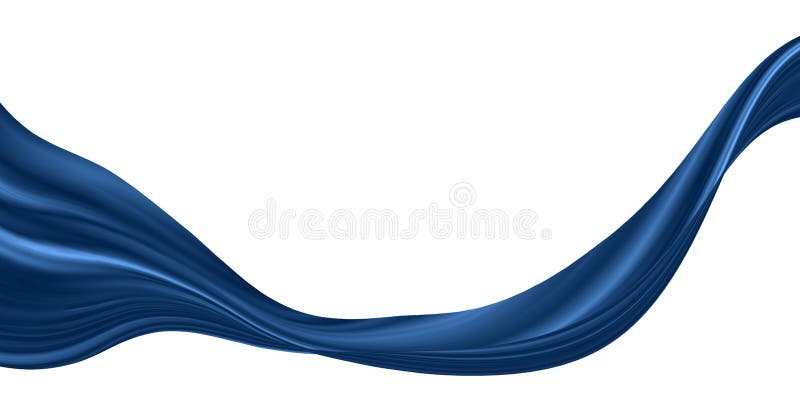 Abstract Blue Flying Cloth Isolated on White Background with Copy Space ...