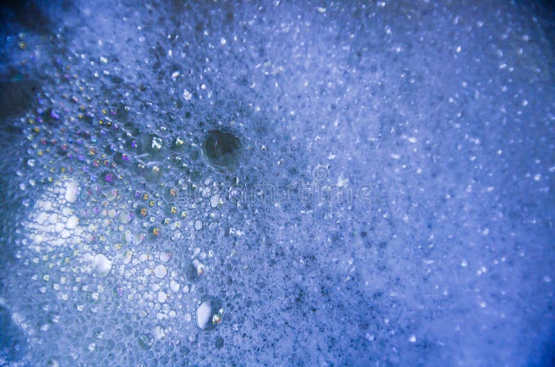 Abstract Blue Background of Foam Bubbles Close Up Stock Image - Image ...