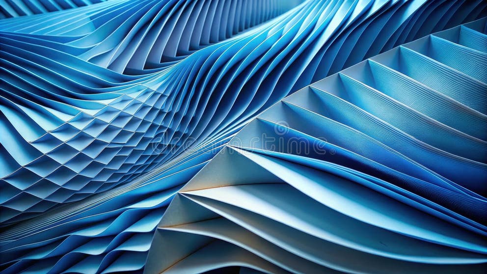 Abstract Blue Folded Paper Texture a Dynamic Composition of Geometric ...