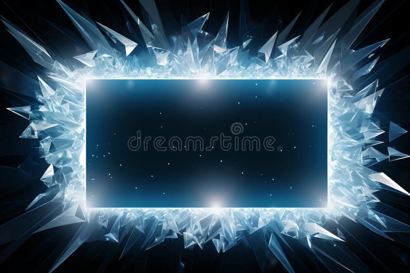 An Abstract Blue Frame with Light Coming Out of it Stock Illustration ...