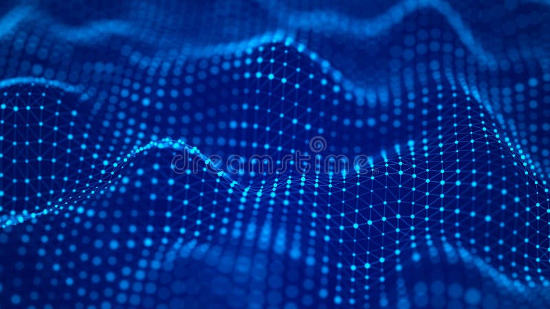 Abstract Blue Futuristic Background. Big Data Visualization. Digital ...