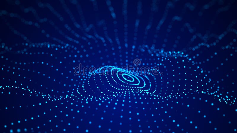 Abstract Blue Futuristic Background. Big Data Visualization. Digital ...