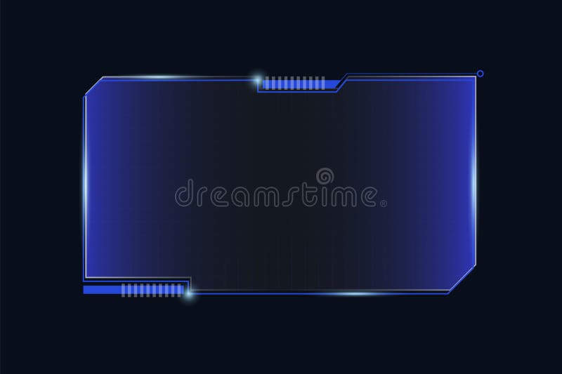 Abstract Blue Futuristic Background of Technology Sci Fi Frame Vector ...