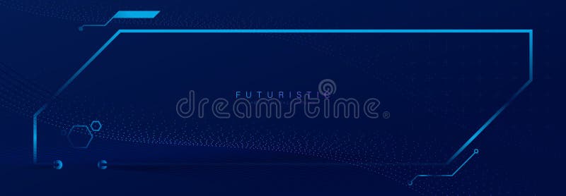 Abstract Blue Futuristic Digital Technology Frame Concept. Vector ...