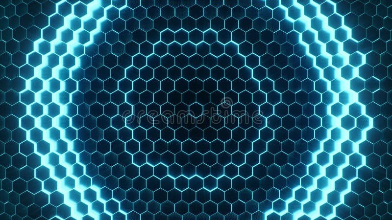 Abstract Blue Futuristic Hexagons Surface Pattern, Honeycomb with ...