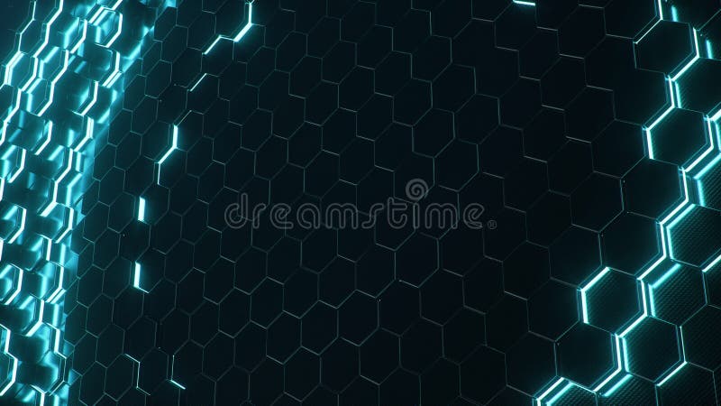 Abstract Blue Futuristic Hexagons Surface Pattern, Honeycomb with ...